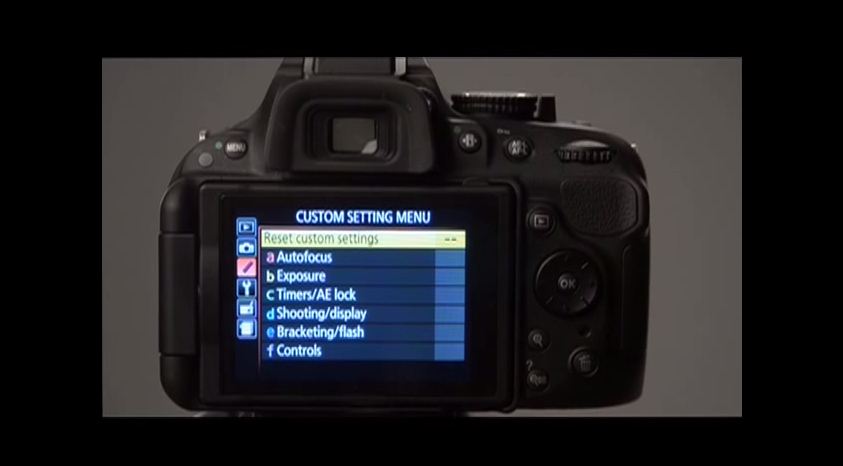 The Nikon D5200 Custom Settings menu overview